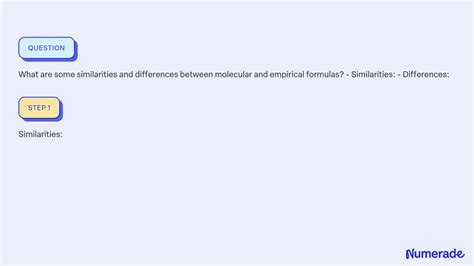 Solved What Are Some Similarities And Differences Between Molecular And Empirical Formulas