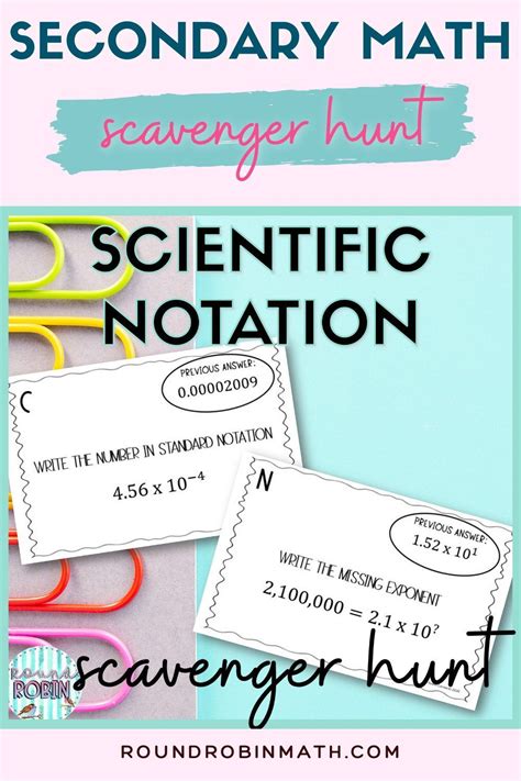 Scientific Notation Scavenger Hunt Activity Maths Activities Middle School Middle School Math