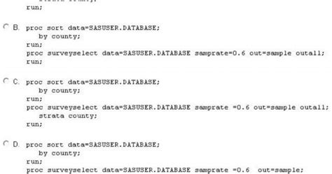 Sas Statistical Business Analyst Certification Questions And Answers