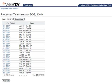 Processed Timesheets