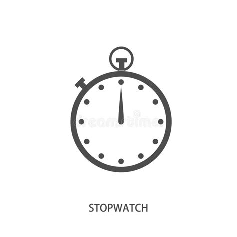 Stopwatch Icon Or Logo Line Art Style Stock Vector Illustration Of