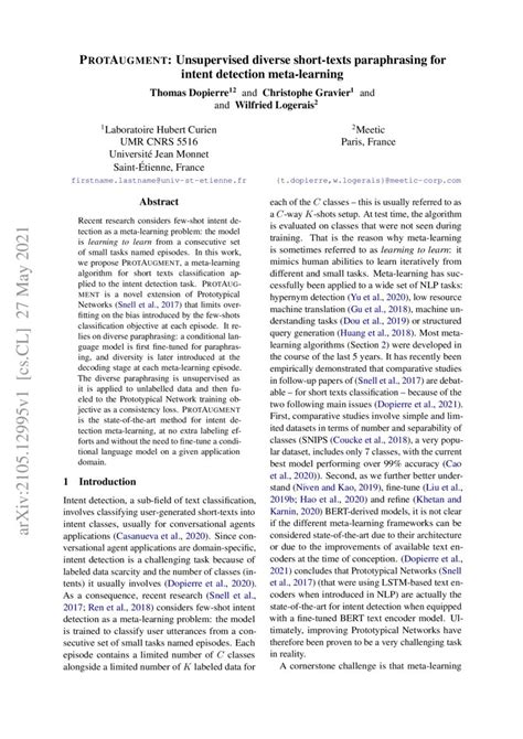 Protaugment Unsupervised Diverse Short Texts Paraphrasing For Intent