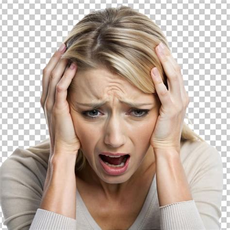 Primer Plano De Una Mujer Con Un Colapso Mental En Un Fondo Transparente Archivo Psd Premium