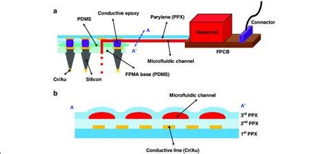 Schematic Illustrations Of The Microfluidic Neural Interface A The Download Scientific Diagram