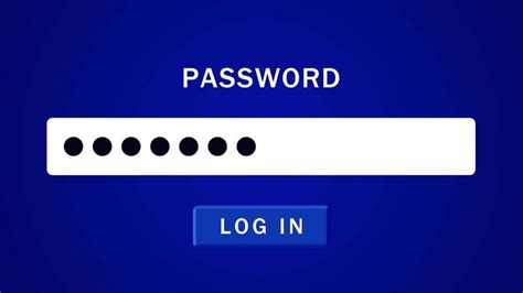 Password Input Field And Login Button On Blue Background 59948872 Stock