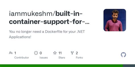 Github Iammukeshmbuilt In Container Support For Dotnet 7 You No Longer Need A Dockerfile For