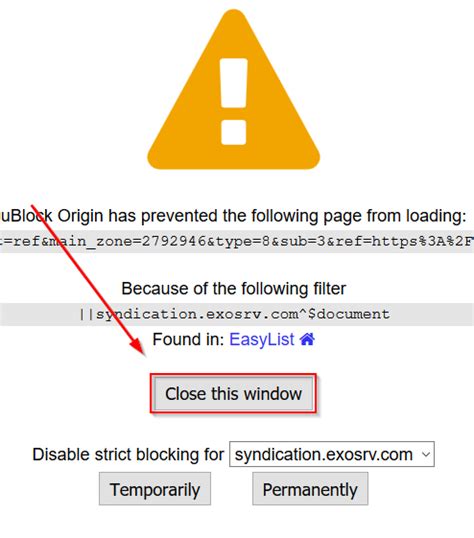 Close This Window Doesnt Work On Firefox Ublockorigin