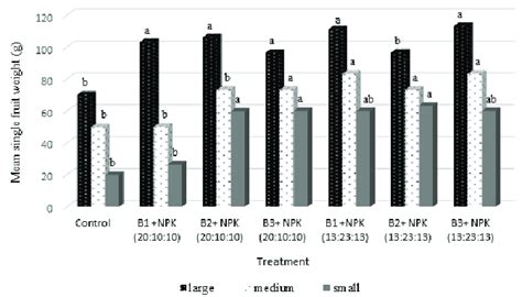 C Mean Fruit Weight Different Letters On Histogram Show Significant Download Scientific