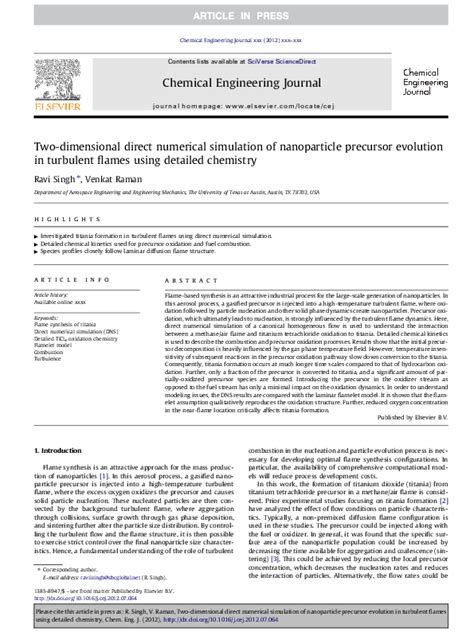 Pdf Two Dimensional Direct Numerical Simulation Of Nanoparticle Precursor Evolution In
