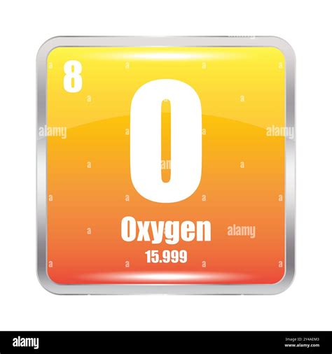 Oxygen Element Square O Symbol Atomic Number 8 Atomic Mass 15999 Stock Vector Image And Art
