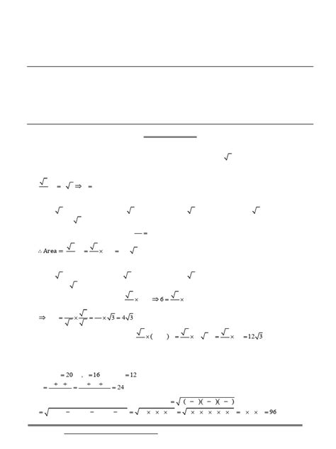 Maths Class Ix Chapter 10 Herons Formula Practice Paper 12 2024 Answers Pdf Area Triangle