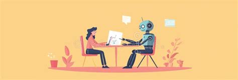 Collaboration Between Human And Robot On A Project At A Desk In A