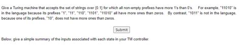 Solved Give A Turing Machine That Accepts The Set Of Strings