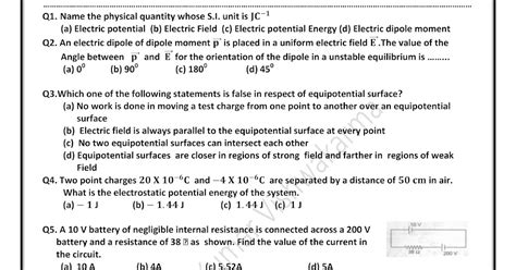 MCQ Class XII Physics Part