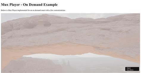 Mux Player Web Component Codesandbox