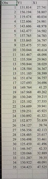 solved 4 use the data for y1 and x1 on the q4 q5 data tab
