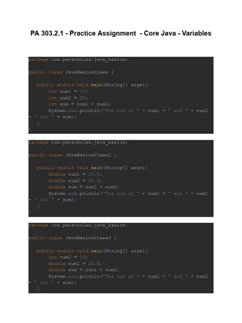 Pa 30321 Practice Assignment Core Java Variables Download