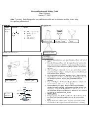 Techniques For Recrystallization And Melting Point Determination Course Hero