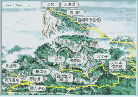 峨眉山景区路线图 路线图 路线图简图 第2页 大山谷图库