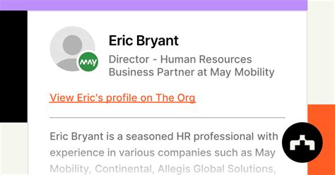 Eric Bryant Director Human Resources Business Partner At May