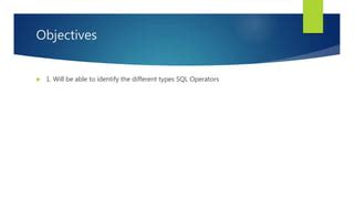 Sql Operators PPT
