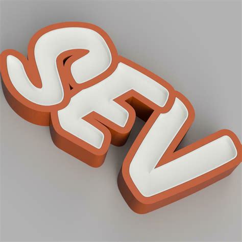 3d File Nameled Sev Led Lamp With Name・3d Printing Model To Download・cults