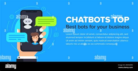 Chatbot Vector Flat Banner Design Horizontal Business Banner Template