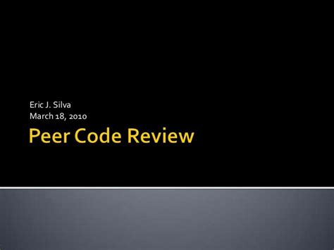 Peer Code Review