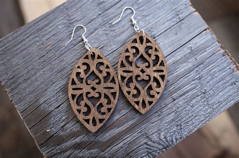 Oval Wooden Laser Cut Earrings BRILLIANTJO B