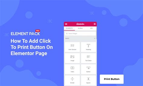 How To Add Click To Print Button On Elementor Page In Seconds Element Pack Pro