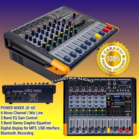 Jual POWER MIXER SOUNDBEST JS 6D 6 Mono Channel MP3 USB Bluetooth