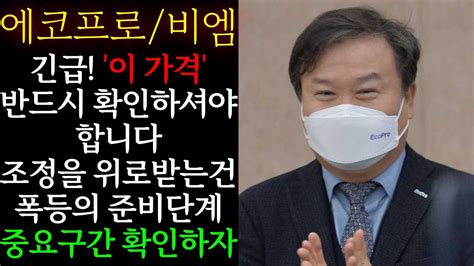 🔴 에코프로비엠 긴급 이 때까지는 버티셔야 합니다 결국 다음주 방향성 반드시 나옵니다 이 가격 무조건 확인하셔서