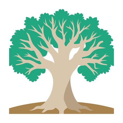 Eichenbaum Zeichnung Silhouette Design Vektor Illustration Clipart Eps