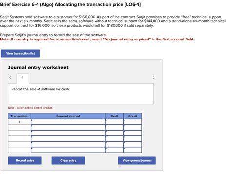 Solved Brief Exercise Algo Allocating The Transaction Chegg Com