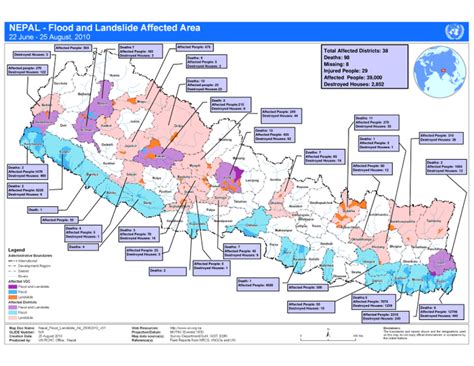 Nepal Flood And Landslide Affected Area 22 June 25 August 2010 Ocha
