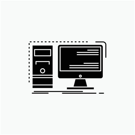 Computer Desktop Hardware Workstation System Glyph Icon Vector Isolated Illustration