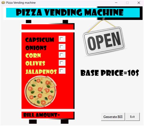 Github G St180tkinterpizzavendingmachine Basic Gui Pizza Vending
