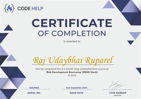 Raj Ruparel On Linkedin 🚀🚀just Completed Love Babbars Mern Stack Web Development Bootcamp From…