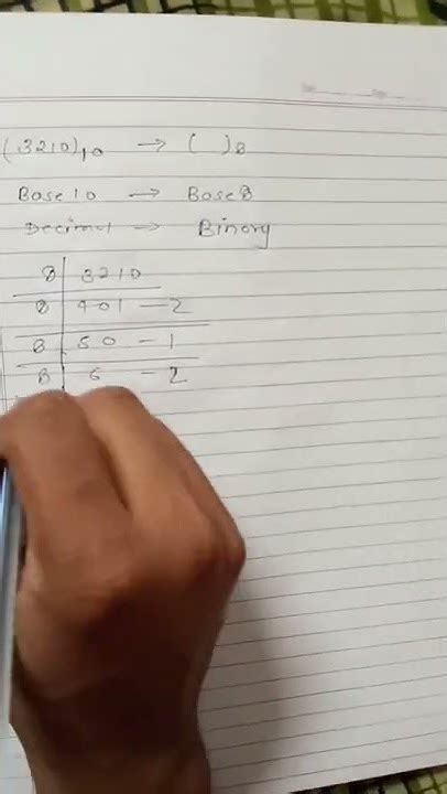How To Convert Decimal Number Base10 Into Binary Number Base8 Youtube