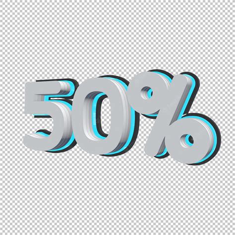 Premium PSD | 50 percent 3d render