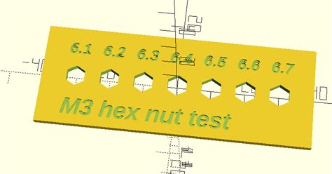 OpenSCAD Hex Nut Test Print M M By Low Z Download Free STL Model Printables Com