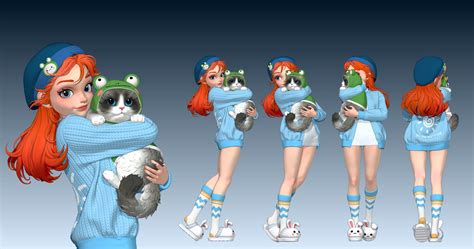 3d Cartoon Girl Character Modeling 9 Images Behance
