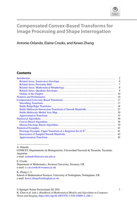 Pdf Compensated Convex Based Transforms For Image Processing And Shape Interrogation