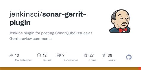 Github Jenkinscisonar Gerrit Plugin Jenkins Plugin For Posting Sonarqube Issues As Gerrit