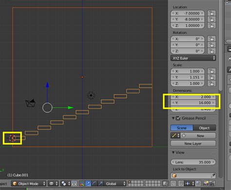 Snapping Scaling Set Of Stairs Between Two Edges Blender Stack