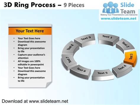 3 D Display Pie Chart Process 9 Pieces Powerpoint Presentation Slides And Ppt Templates Ppt