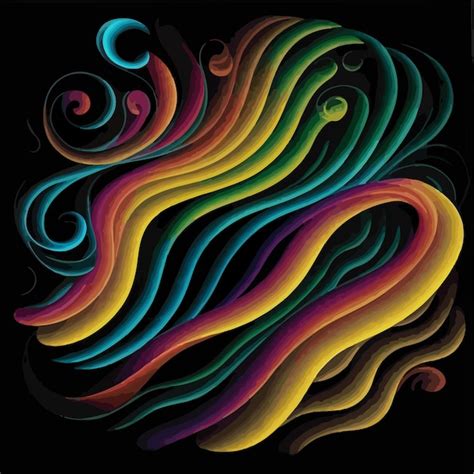Premium Vector Dynamic Abstract Geometric Illustration Featuring Wavy Undulating Background
