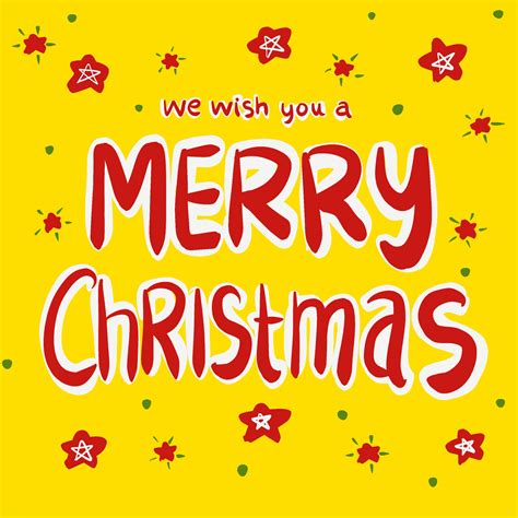 Yellow Background Merry Christmas Card Boomf