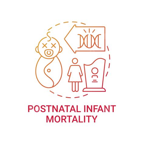 Postnatal Infant Mortality Red Gradient Concept Icon General Postnatal Complex Vector General