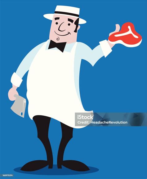 Butcher복고풍 일러스트 정육점에 대한 스톡 벡터 아트 및 기타 이미지 정육점 정육점 주인 고기 Istock